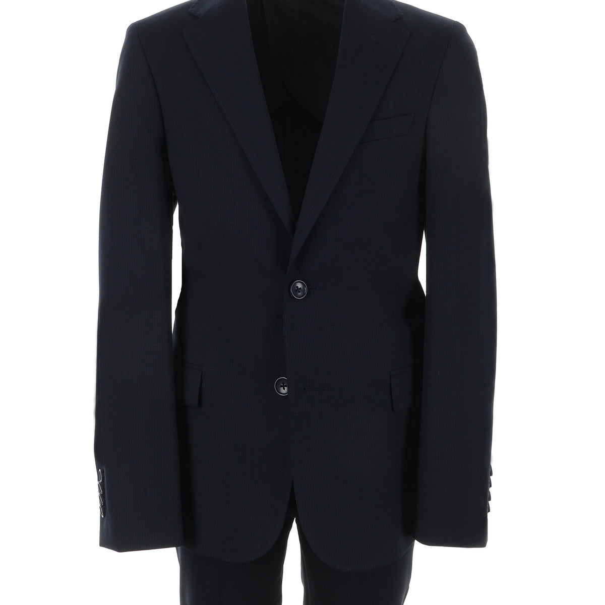 Men's Navy Checked Fashion Flex Suit – T.O. Collection
